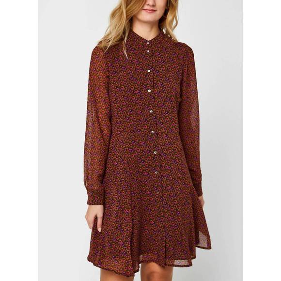 Scotch & Soda | Dresses | New Scotch Soda Drapey Print Dress In Brown ...
